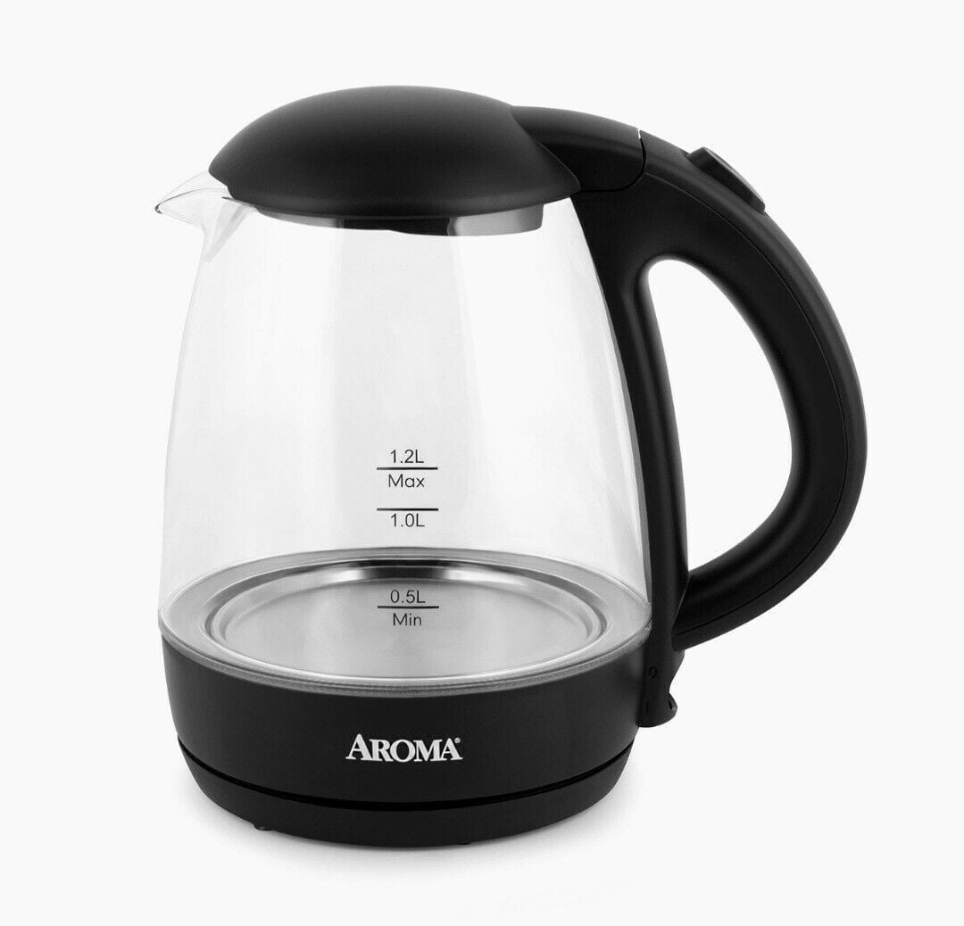 Aroma Glass Electric Kettle 1.2L/5 Cup Instant Tea Coffee BOIL WATER IN ...