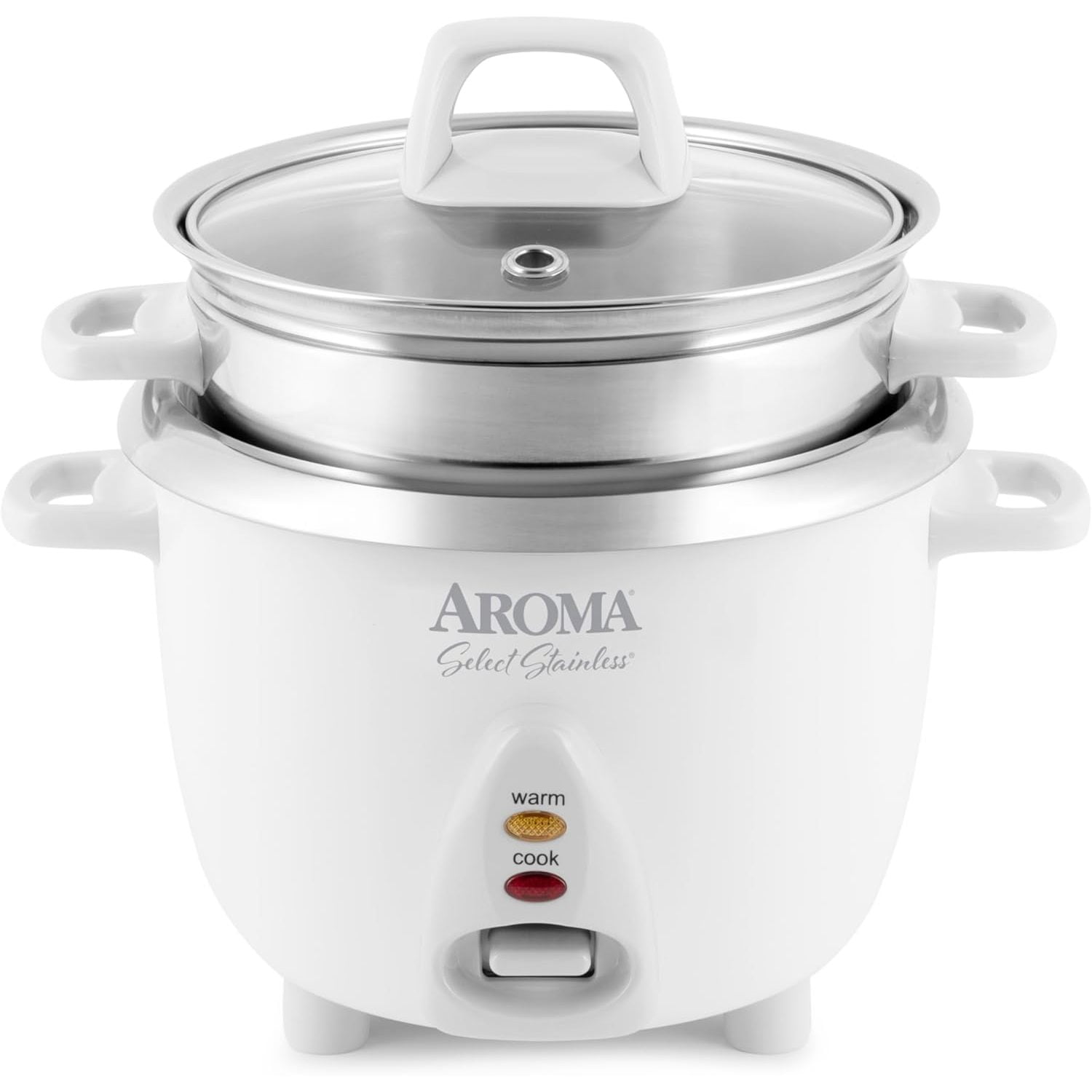 Aroma Housewares 6-Cup (Cooked yield ) / 1.2Qt. Select Stainless Pot ...