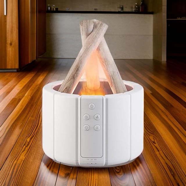 Aroma Humidifier Adjustable Brightness with Fire Flame Effect for Home ...