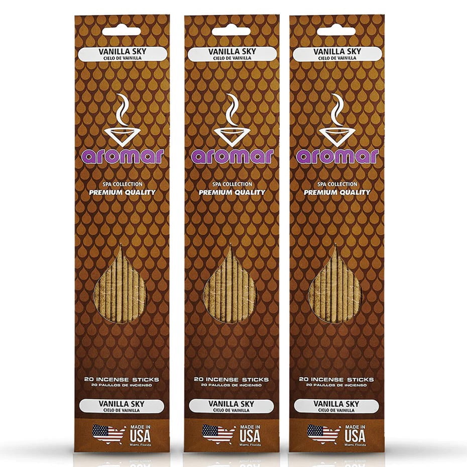 Aroma Incense Sticks - Hand-Dipped, 20 Count, Made in USA (1, Vanilla ...