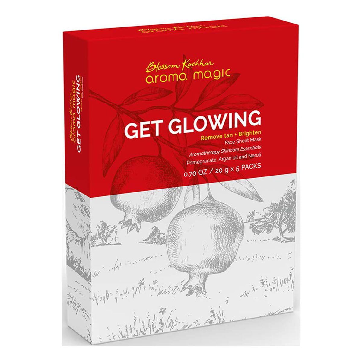 Aroma Magic Get Glowing Sheet Mask Pack of 5 - 20 gm | Remove Tan And ...