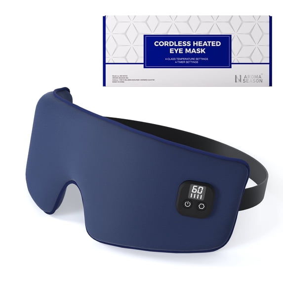 Aroma Season Cordless Silk Heated Eye Mask 1500mAh Warm Compress for ...