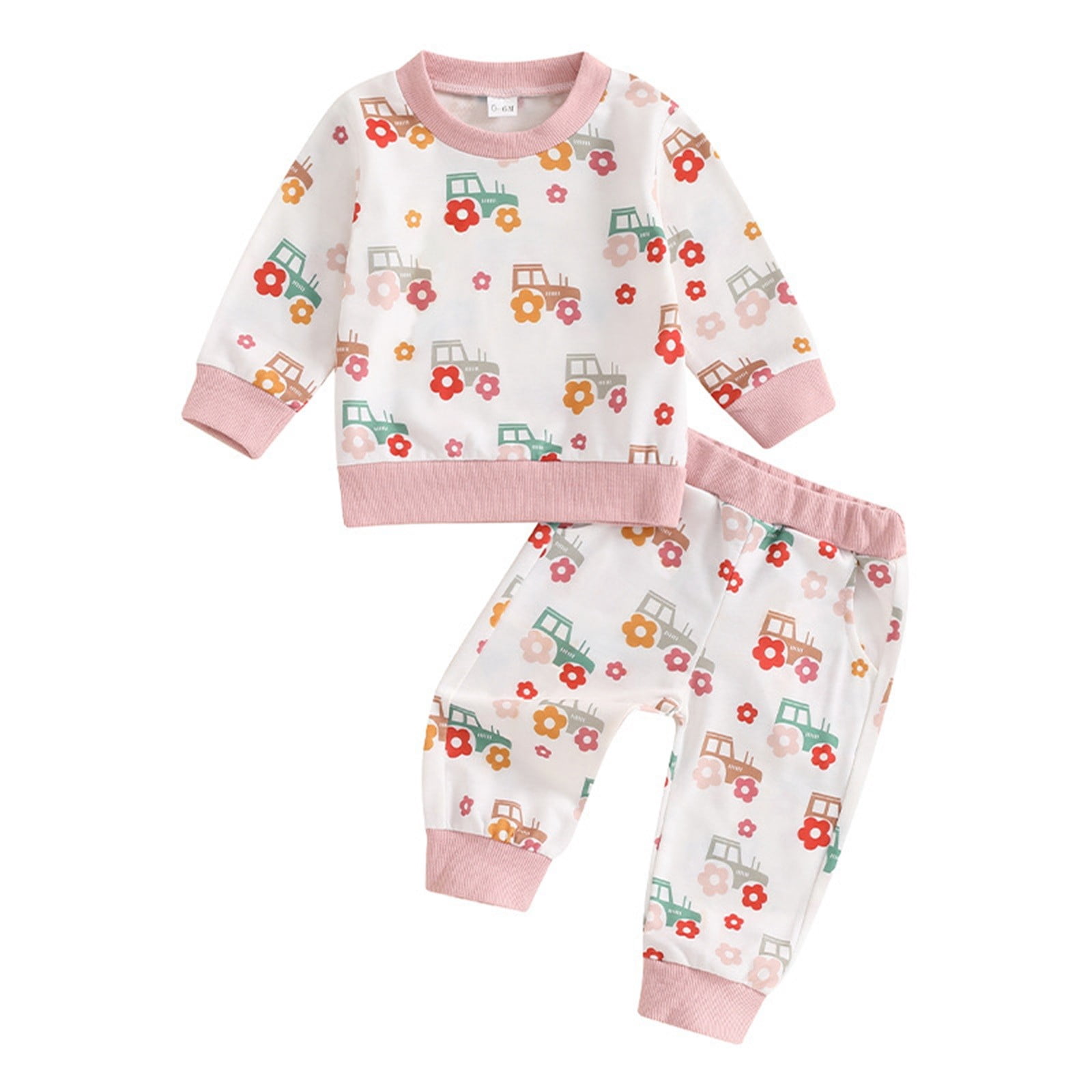 GEZHEN Kids Toddler Girl Outfits Girls Fall Truck Print Color Blocking ...