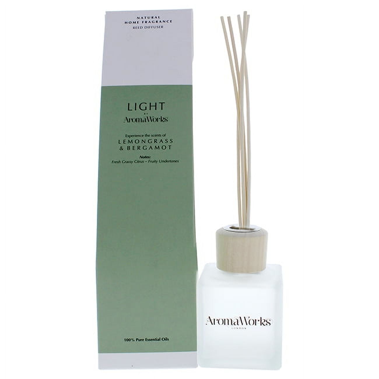 AromaWorks Lemongrass & Bergamot Reed Diffuser, Made with 100% Pure ...