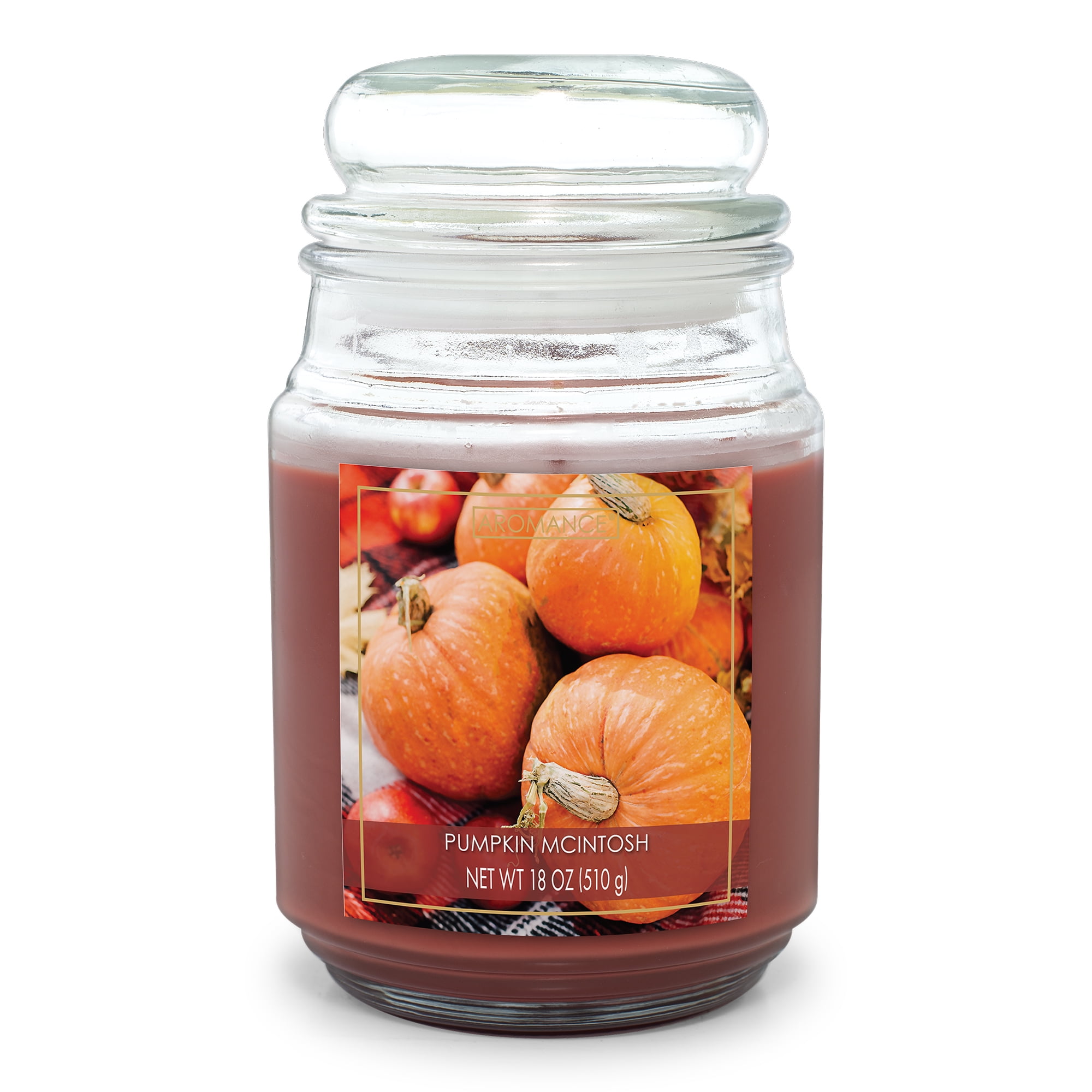 Aromance 18oz Pumpkin Mcintosh Scented Bubbble Lid Jar Candle - Walmart.com