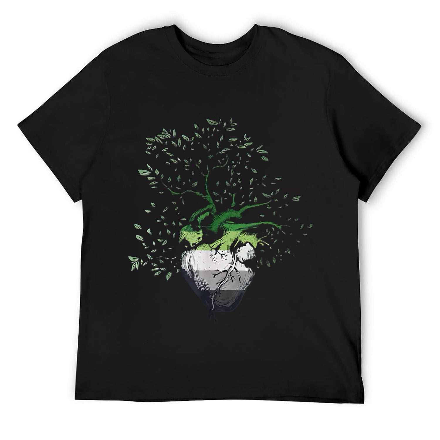 Aromantic Heart Tree of Life LGBT Asexual Ace with Aro Flag T-Shirt ...