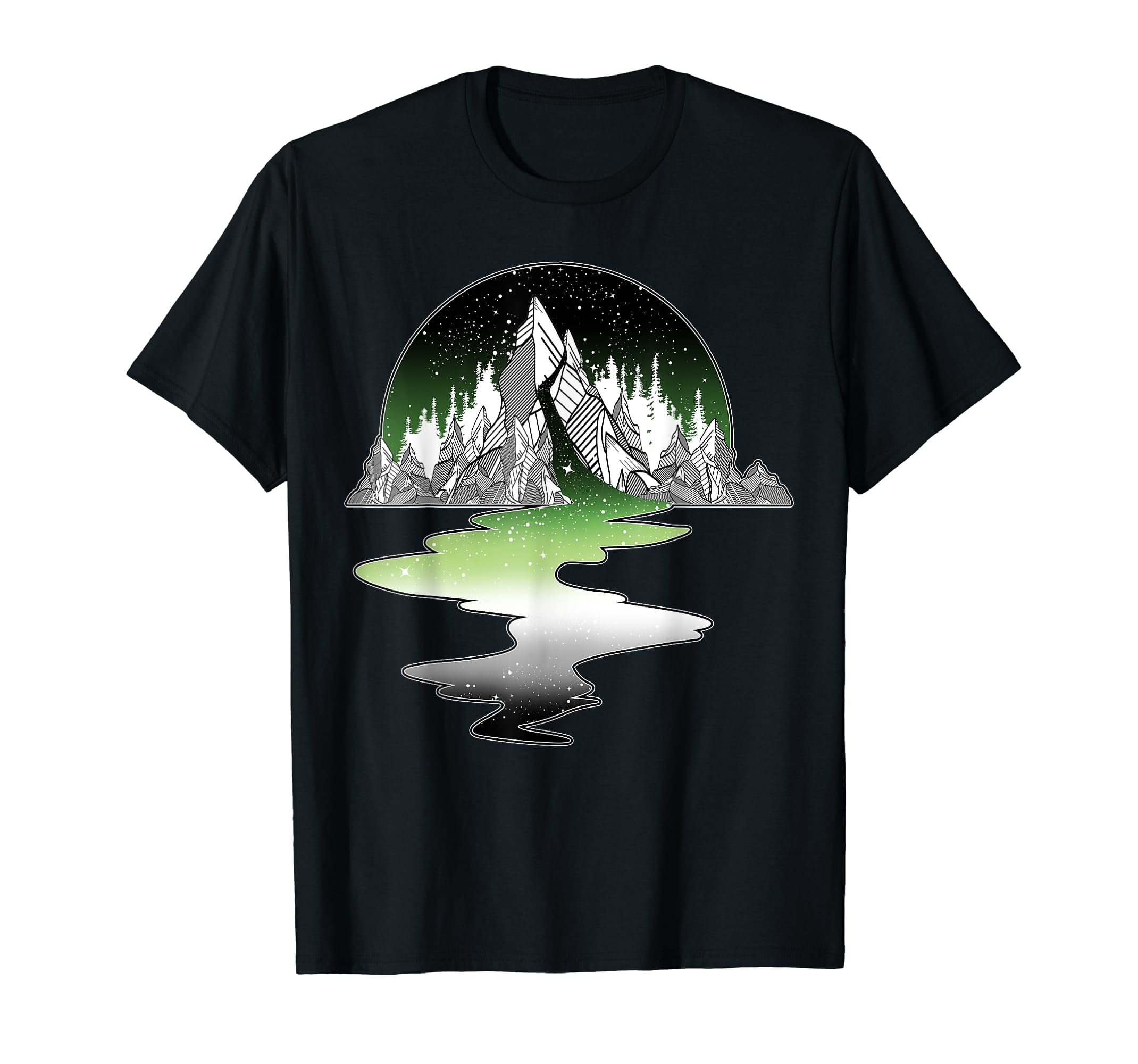 Aromantic Mountain LGBT with Asexual Aro Ace Pride Flag T-Shirt ...