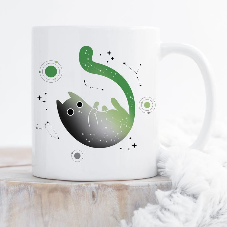 Aromantic Pride Coffee Mug, Aro Pride Flag Gift, LGBT Pride, Galaxy Cat, Black Cat - Walmart.com