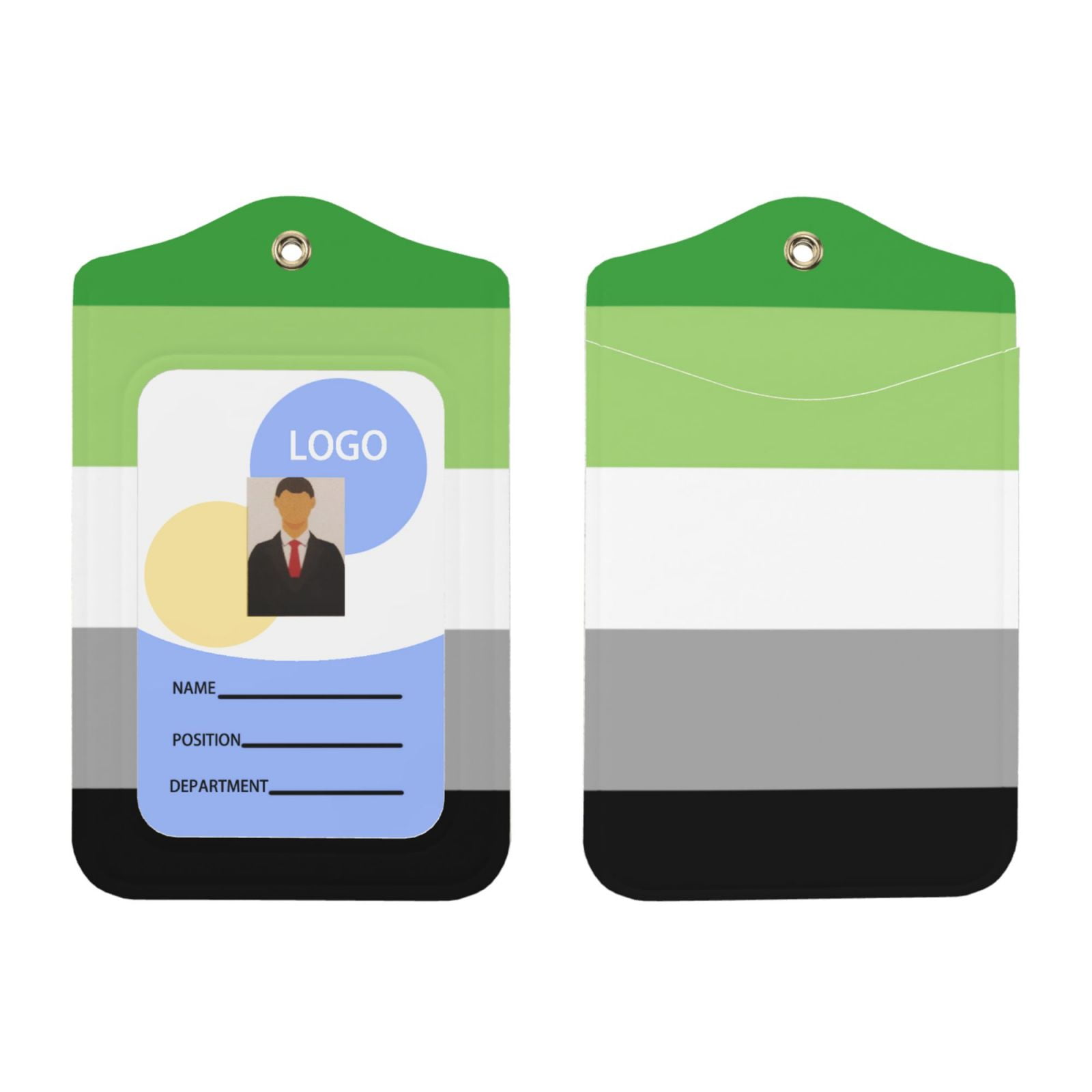 Aromantic Pride Flag Id Card Badge Leather Holder Case Protector For ...