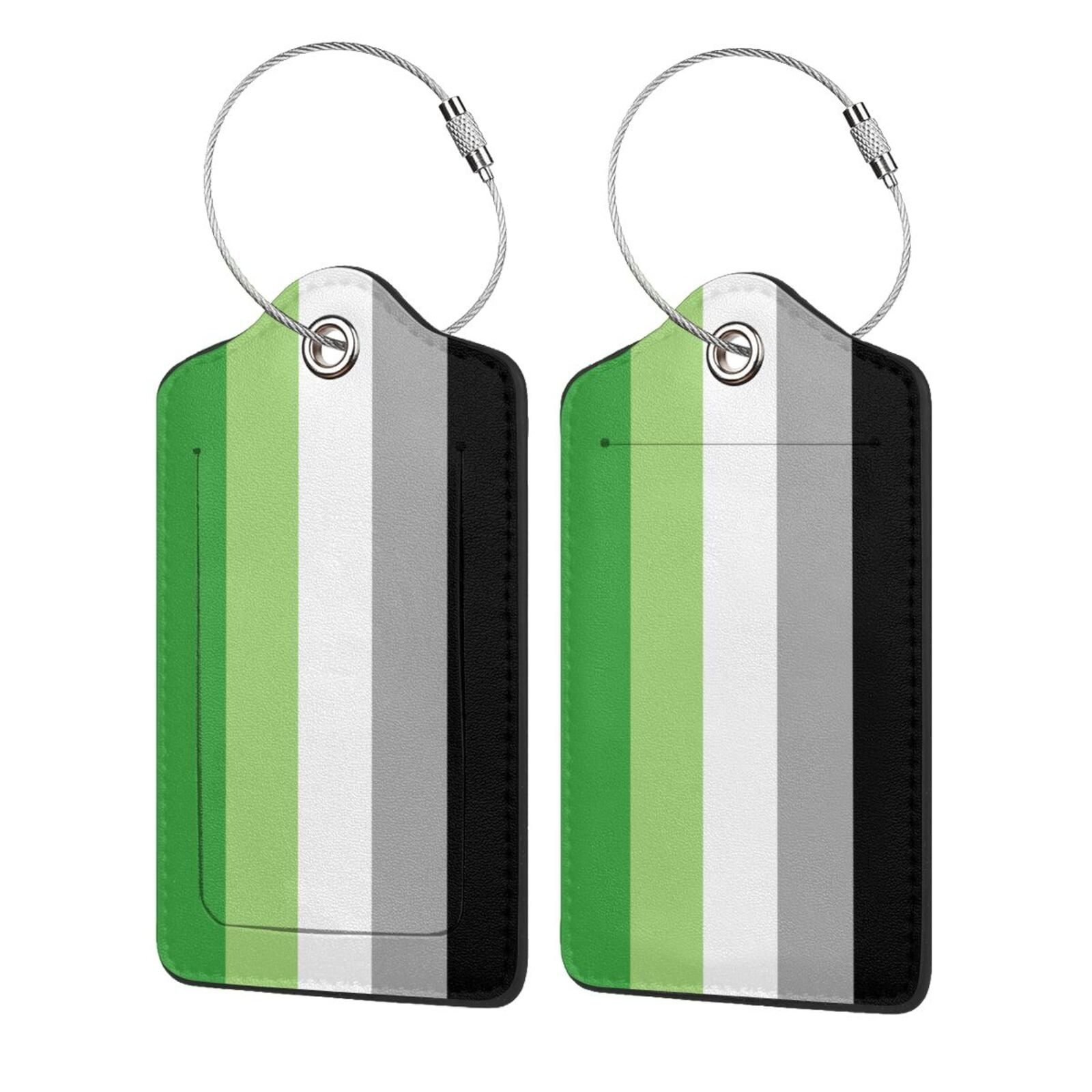 Aromantic Pride Flag Luggage Tags for Suitcase PU Privacy Cover ID ...