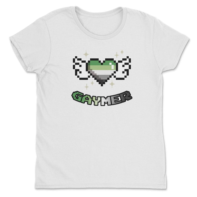 Aromantic Pride Shirt, Subtle Aro Flag Tee, Asexual & Aromantic Gamer ...