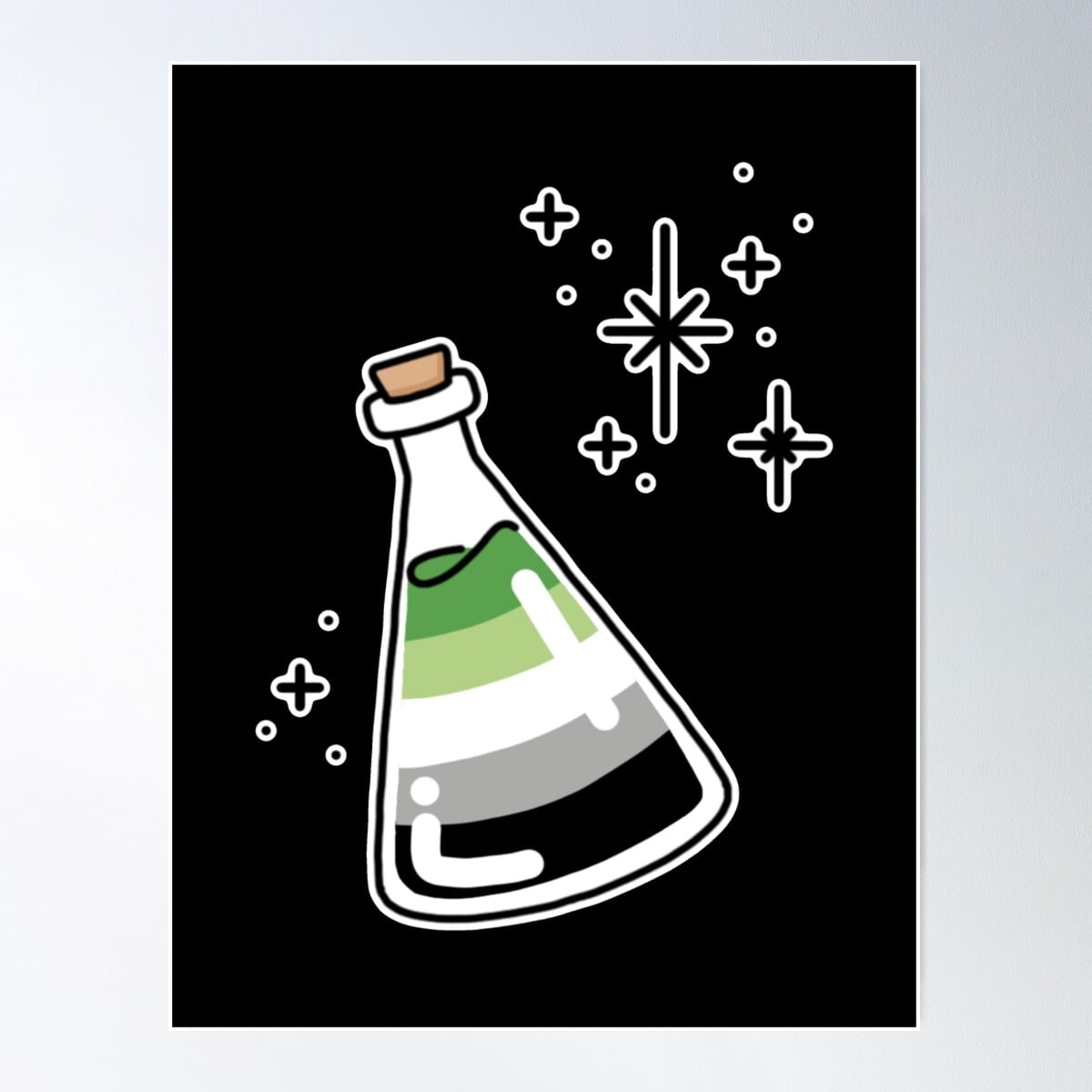 Aromantic Vial With Sparkles Poster Wall Art, Modern Wall Decor For ...