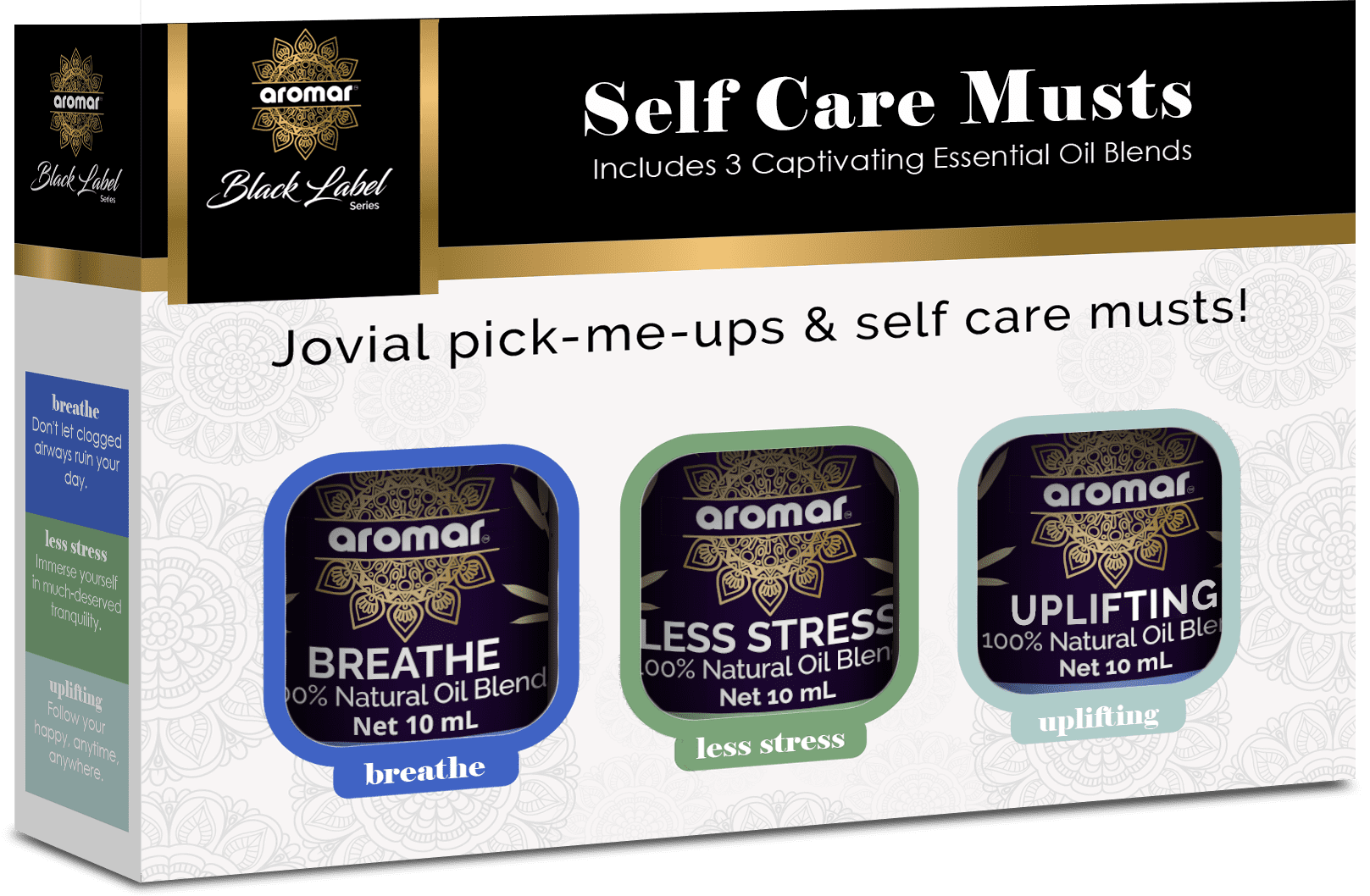 Aromar Black Label Series Essential Oil 3-Pack Aromatherapy Kit, 10 mL ...