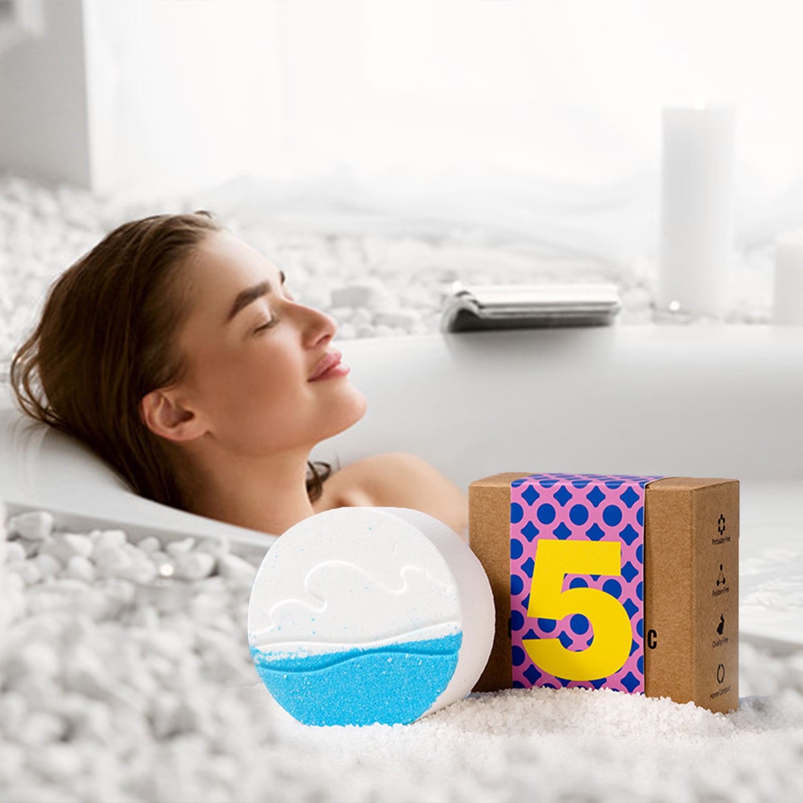 Aromatherapy Bath Bombs & Shower Tablets - 1PC Blue Scented Bath Ball ...