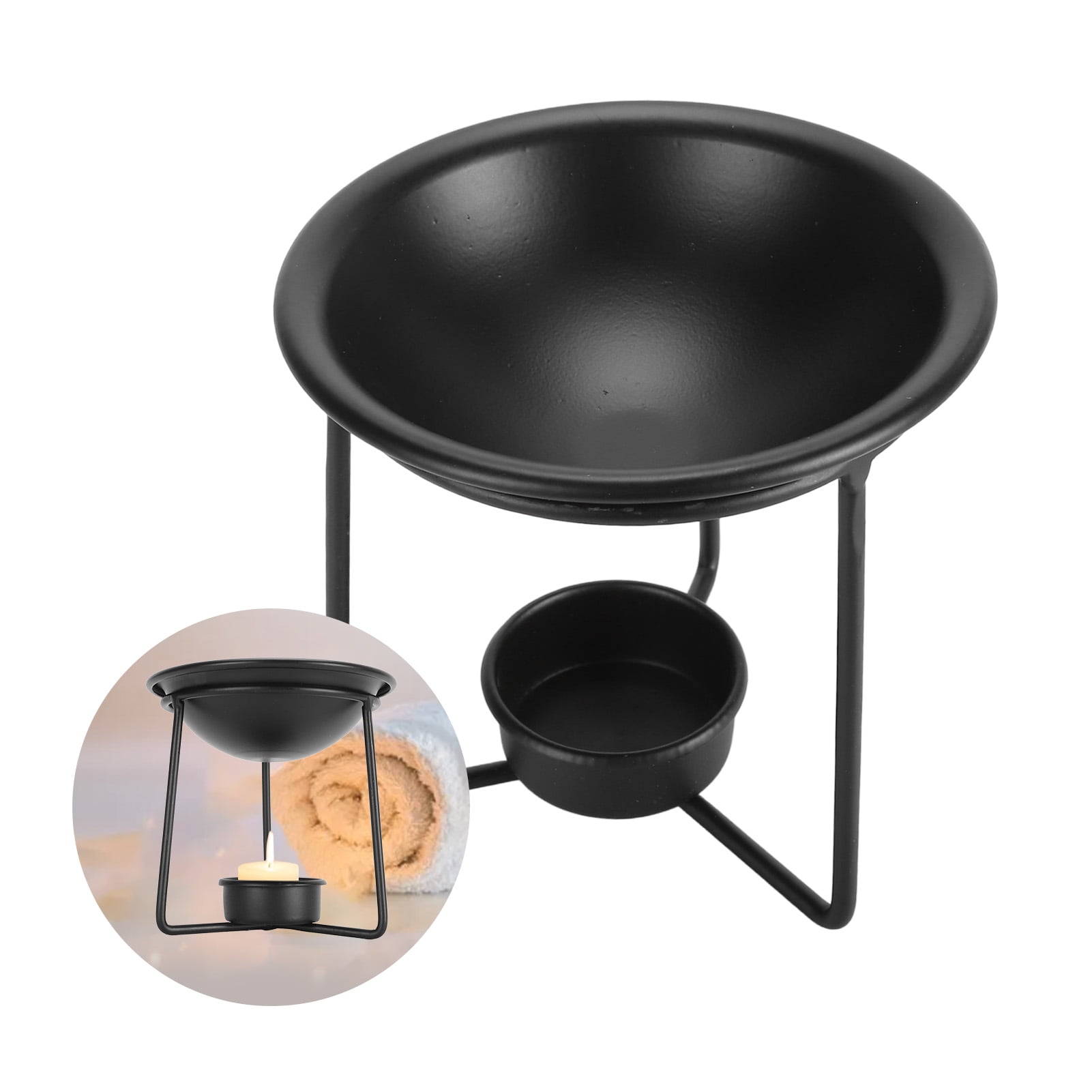 Aromatherapy Burner, 100ml Iron Oil Warmer, Quick Heat, Safe Rolled ...