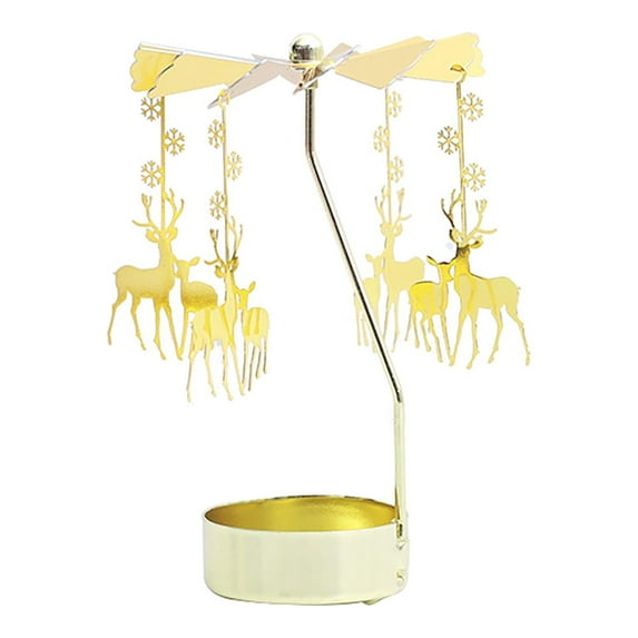 Aromatherapy Candle Holder Girl'S Heart Golden Revolving Lantern ...