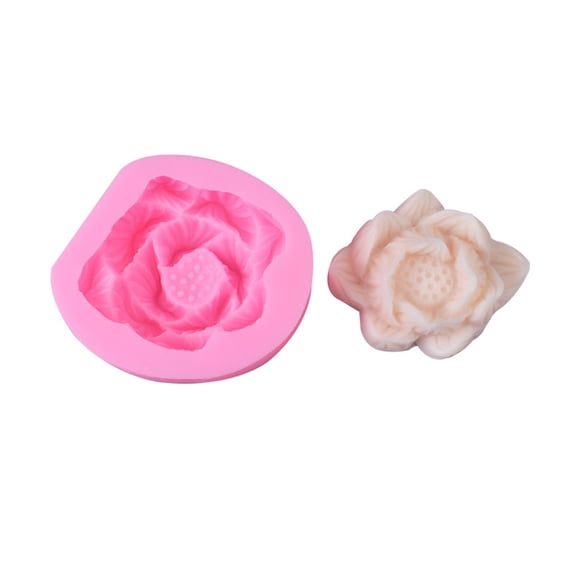 Aromatherapy-Candle Silicone Mold 3D Lotus-Flower Shape Soap Resin Mold ...