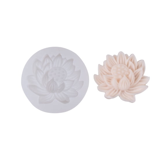 Aromatherapy-Candle Silicone Mold 3D Lotus-Flower Shape Soap Resin Mold ...