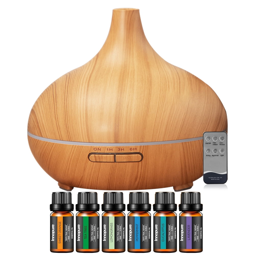 Aromatherapy Diffuser & 6 Essential Oils Set 550ml Diffuser Ultrasonic ...
