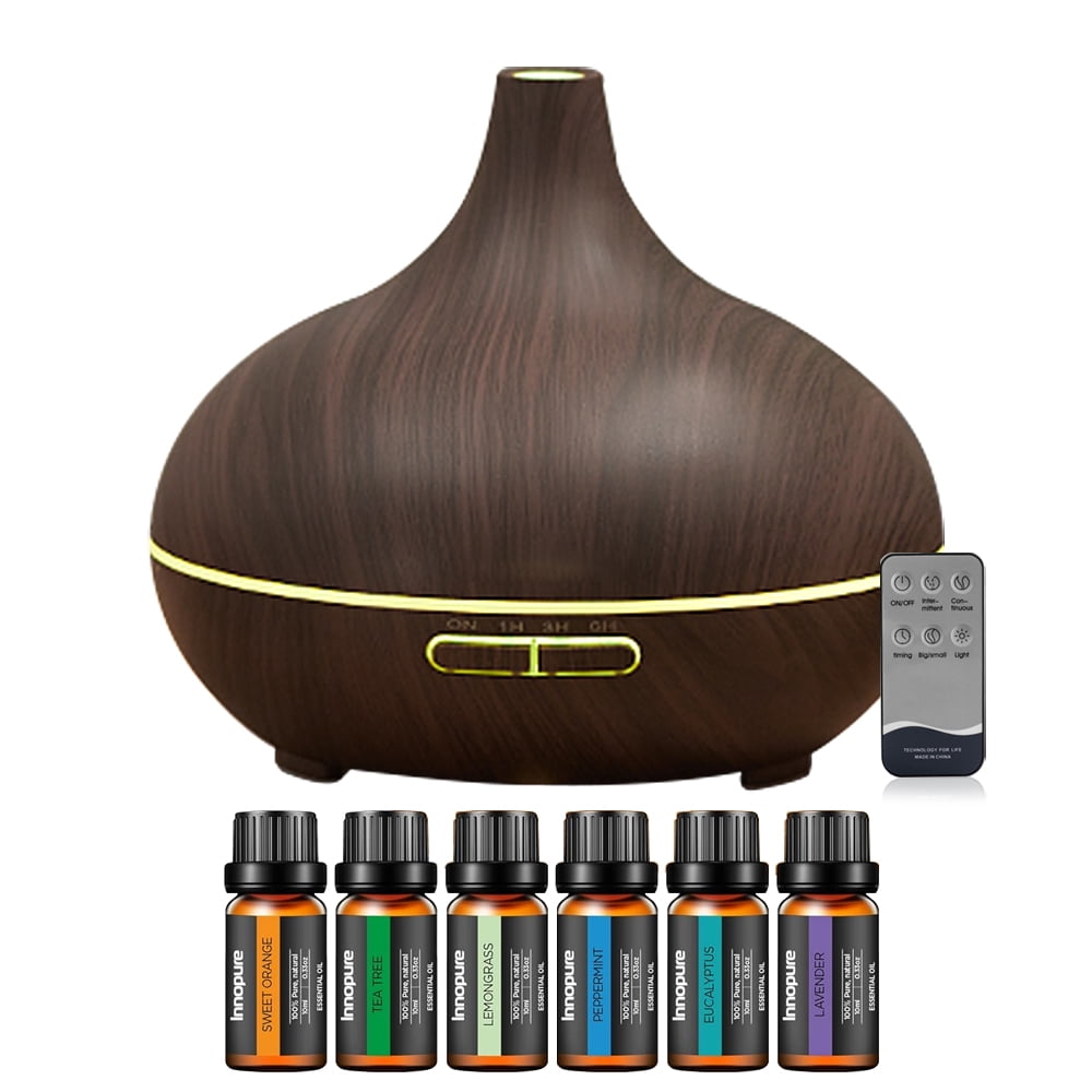 Aromatherapy Diffuser & 6 Essential Oils Set 550ml Diffuser Ultrasonic Diffuser Cool Mist ...