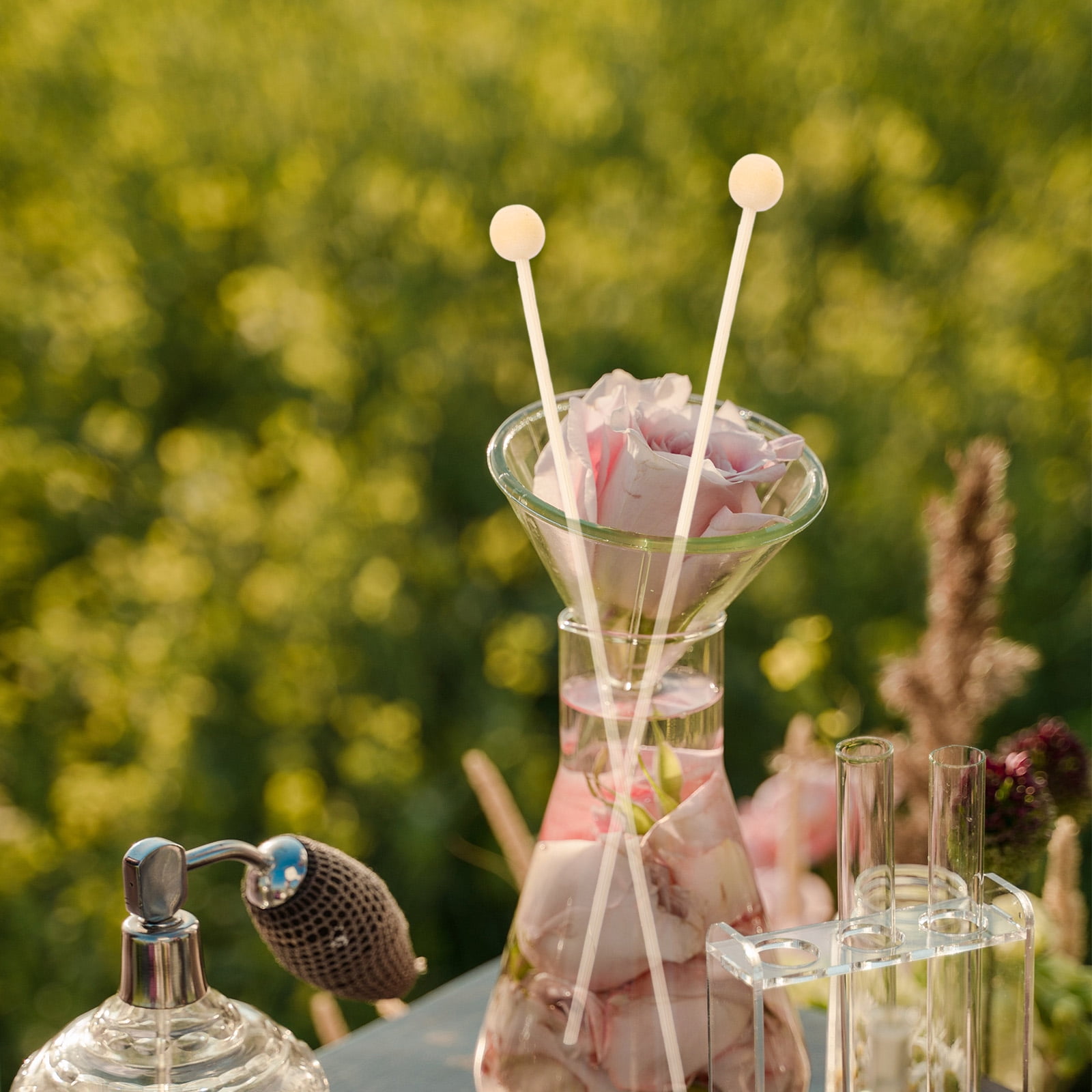 FENGGUIQU Khaki Wood Reed Diffuser Sticks 50pcs Absorption for Home ...