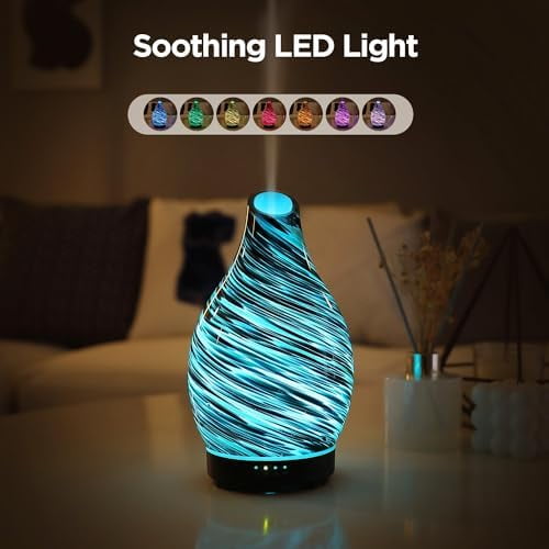 Aromatherapy Diffuser Vase Art Glass ultrasonic Cool Mist Scent ...