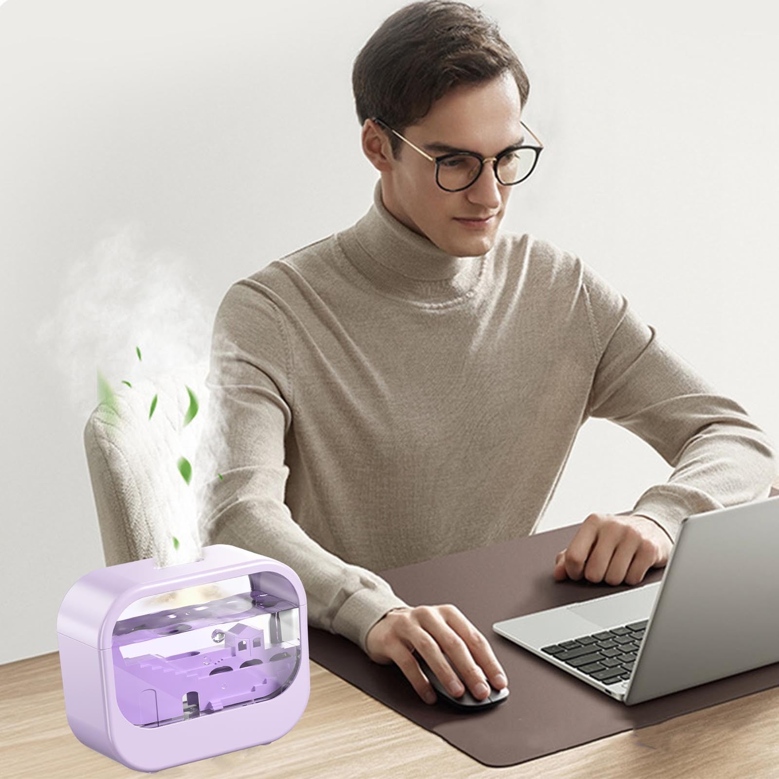 Aromatherapy Humidifier Colorful LED Light | 250ml Desktop Diffuser for ...