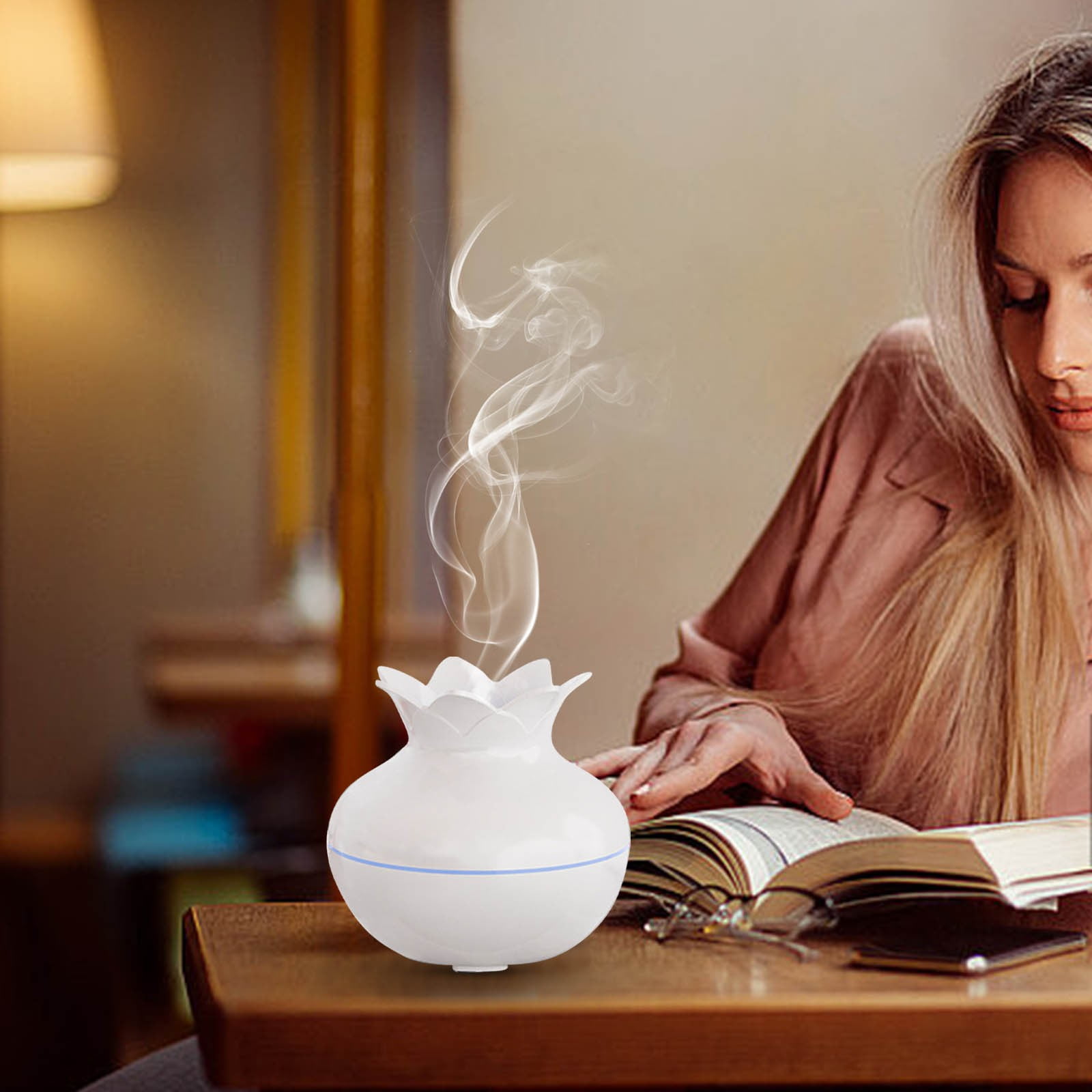 Aromatherapy Humidifier Wood Grain | Desk Air Diffuser with 330ml Tank ...