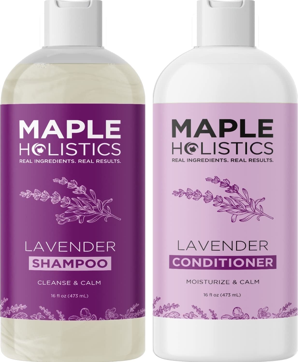 Aromatherapy Lavender Shampoo and Conditioner Set - Paraben and Sulfate ...