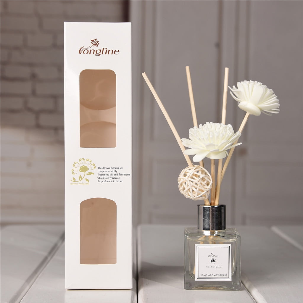 Aromatherapy Oil Diff Reed Oil Diffusers with Natural Sticks, Glass ...