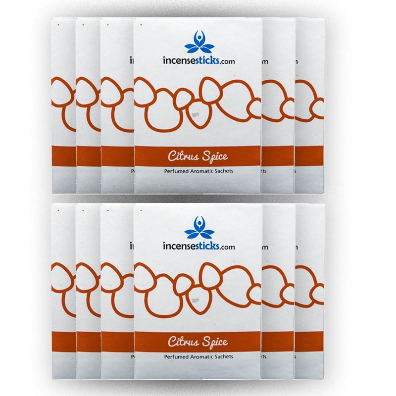Aromatic Sachets - Citrus Spice Scent - 12 Packs - 12.5g - Zesty and ...
