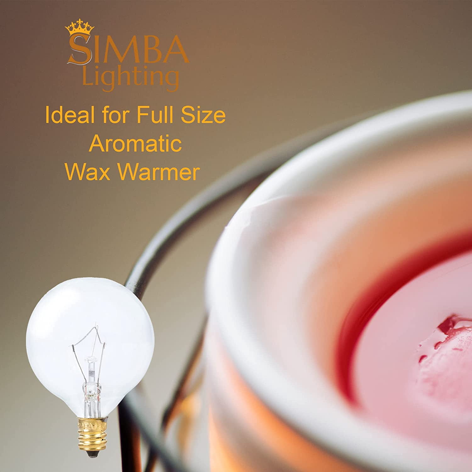 Aromatic Wax Warmer Small Globe G16.5 Round Bulb 25W E12 Candelabra ...