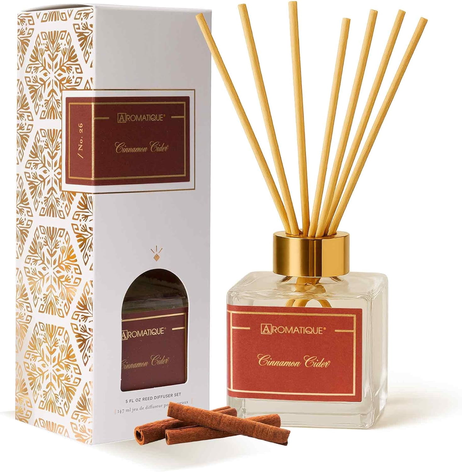 Aromatique Cinnamon Cider Reed Diffuser Set – Fall Scented Home ...