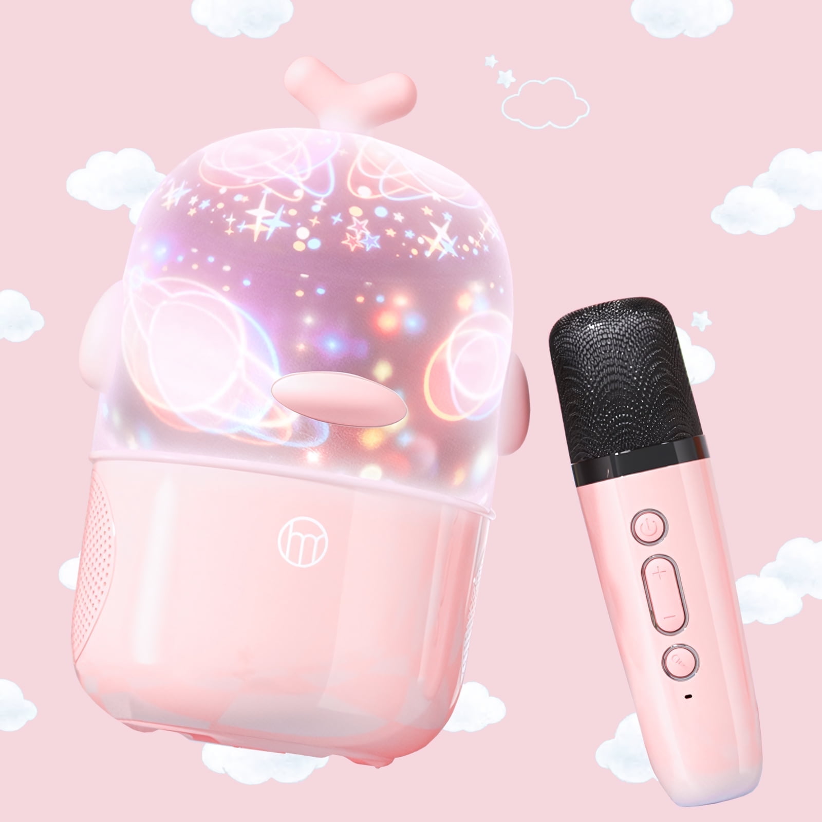 Aromei Mini Karaoke Machine Rotating Night Light Projector All-in-one ...