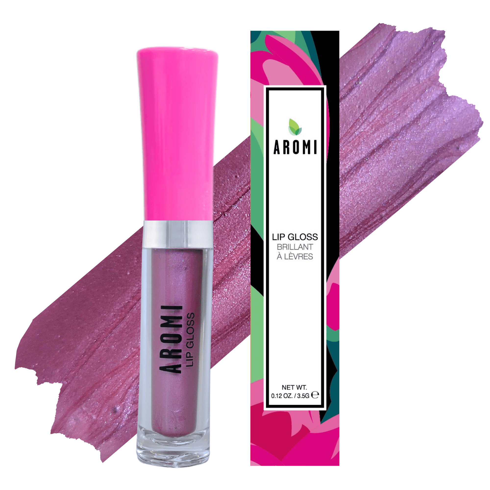 Aromi Mauve Pink Lip Gloss | Rosy Color, Frosty, Shimmery Finish, Non ...