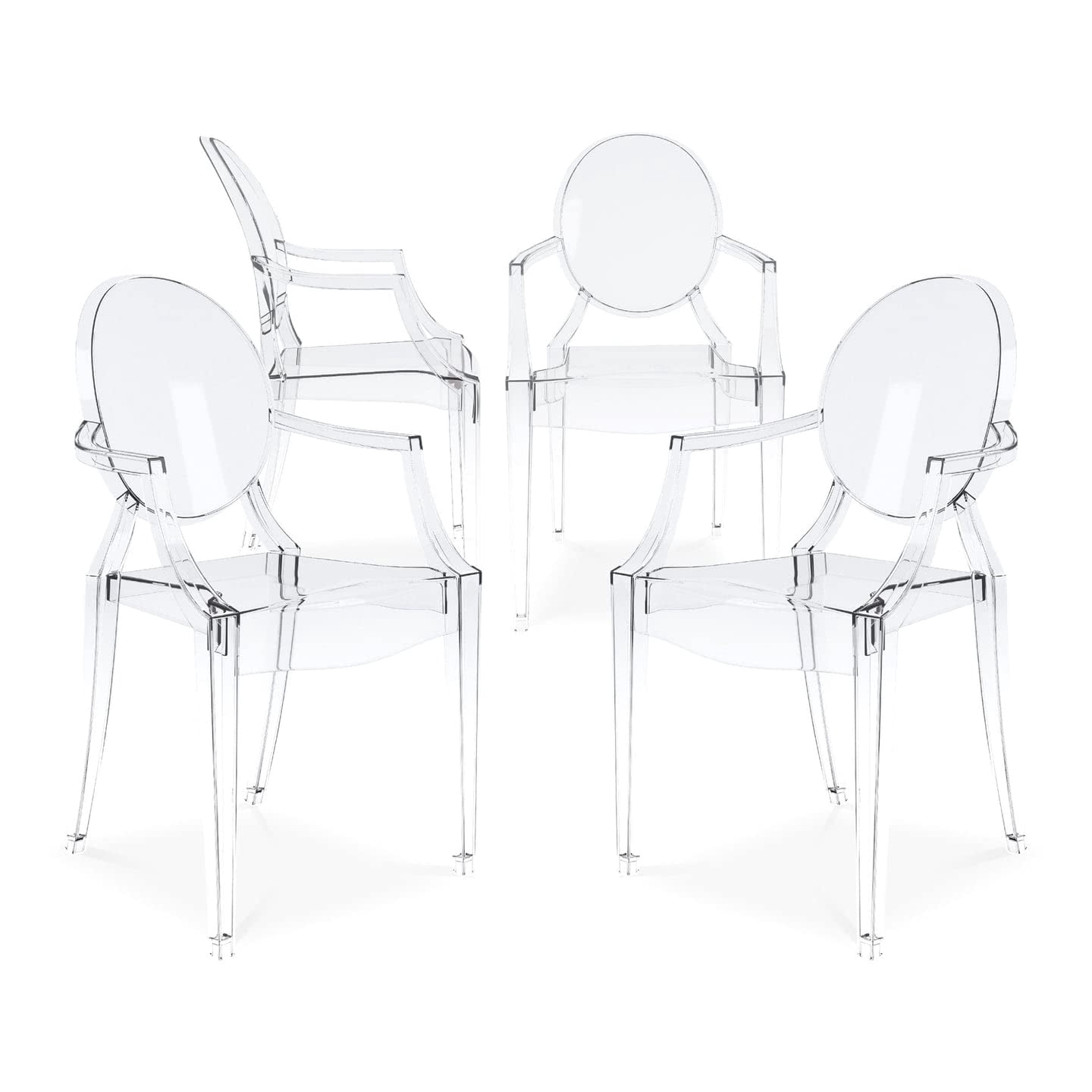 Aron Living 18.5" Durable Seat Plastic Crystal Armchairs in Clear (Set ...