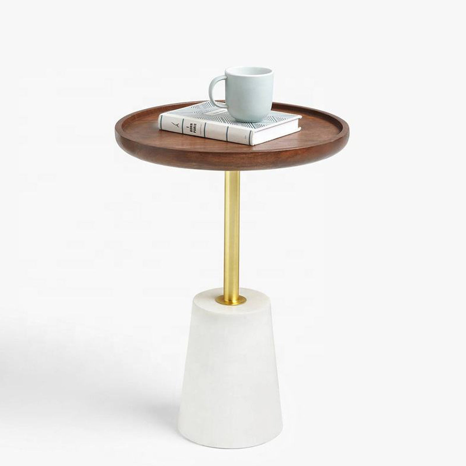 Aron Living Amo Walnut Wood Top Side Table - Walmart.com