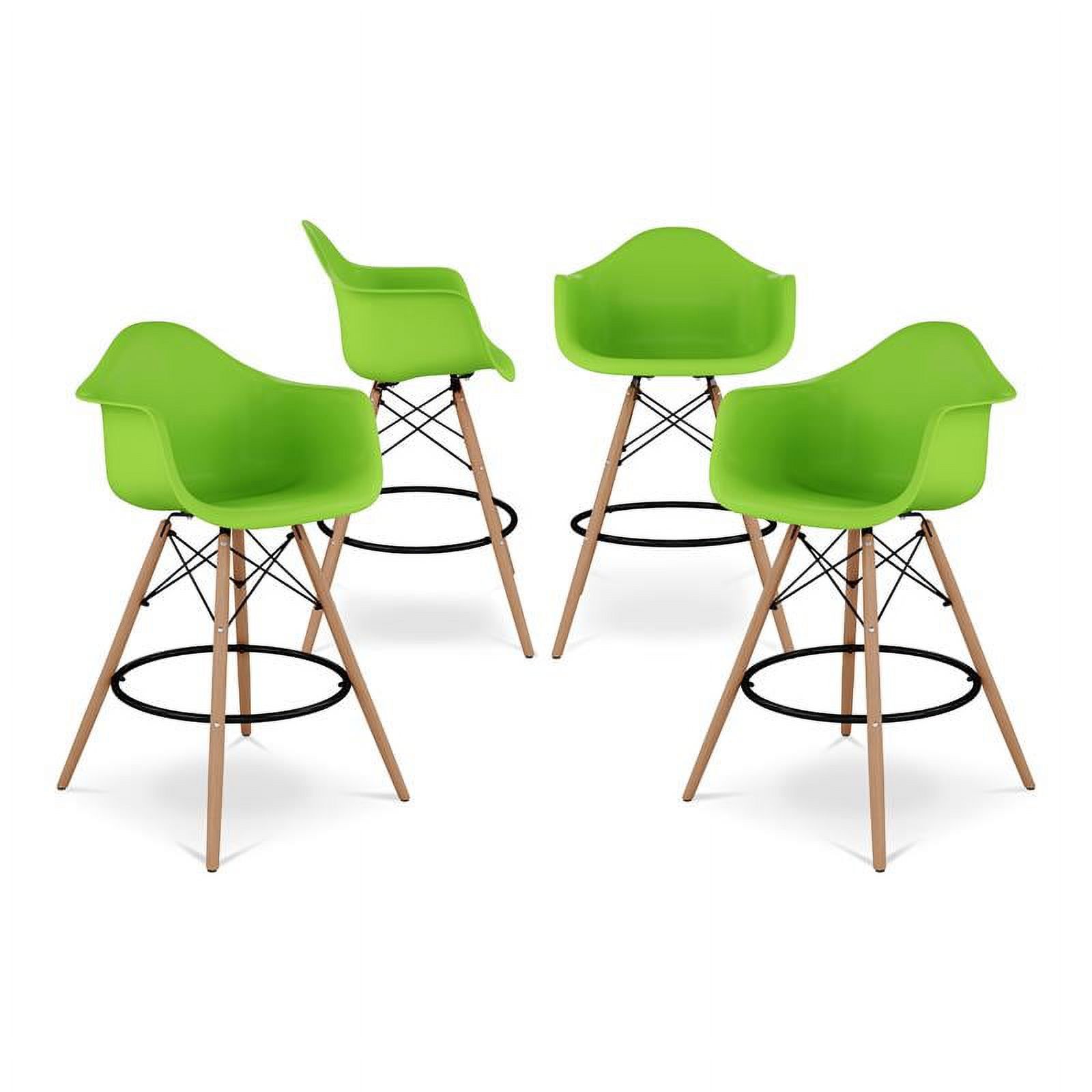Aron Living Pyramid 28" Plastic Counter Stools with Arms in Green (Set ...