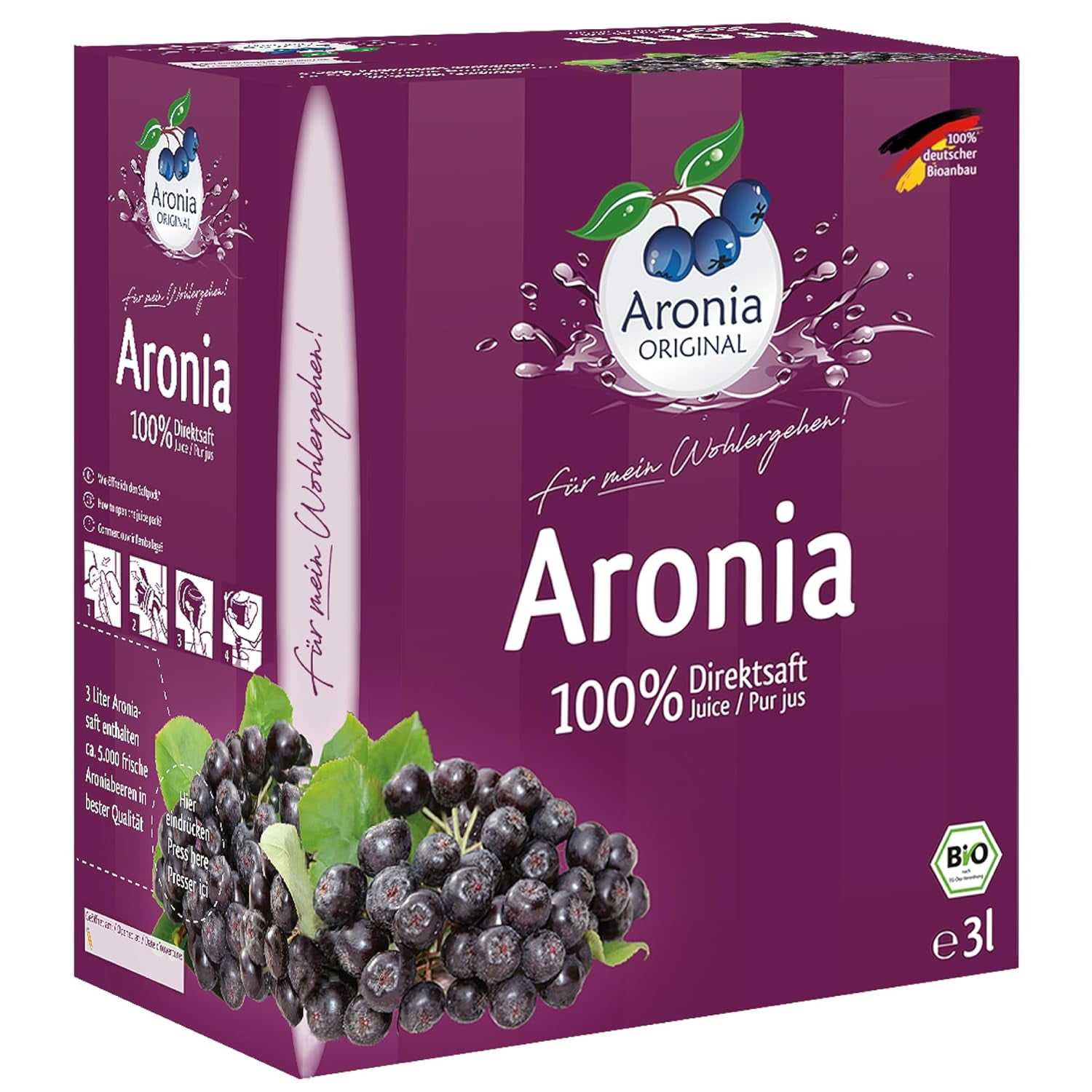 Aronia ORIGINAL Organic Aronia Berry Juice Box 101.4 Fl Oz | 100% Pure ...