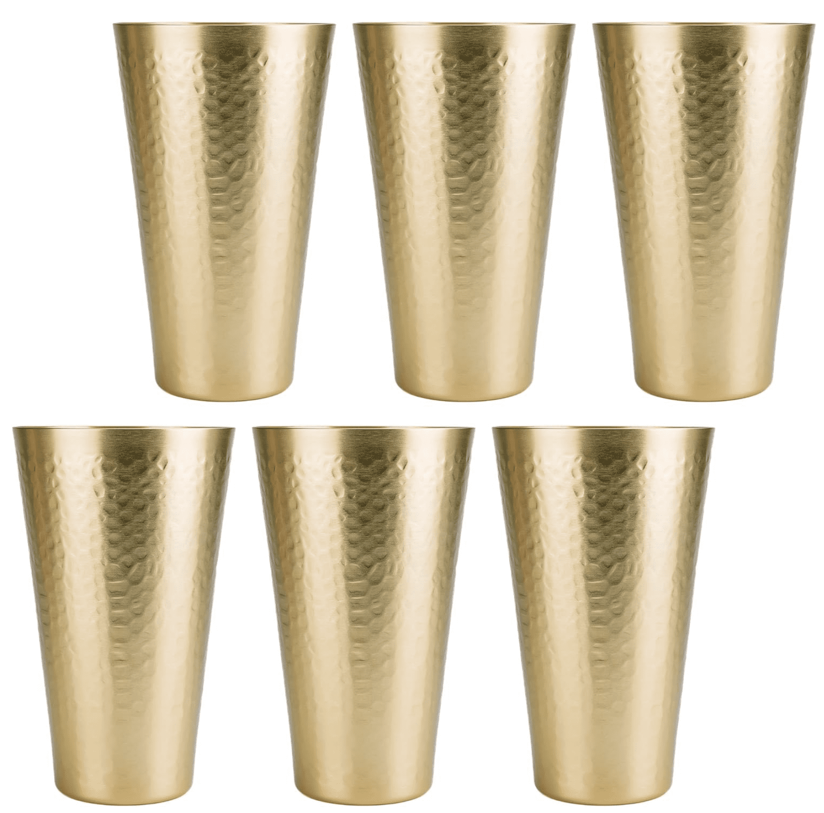 Arora Aluminum Metal Cups for Drinks, Metal Anodized Hammered Golden ...