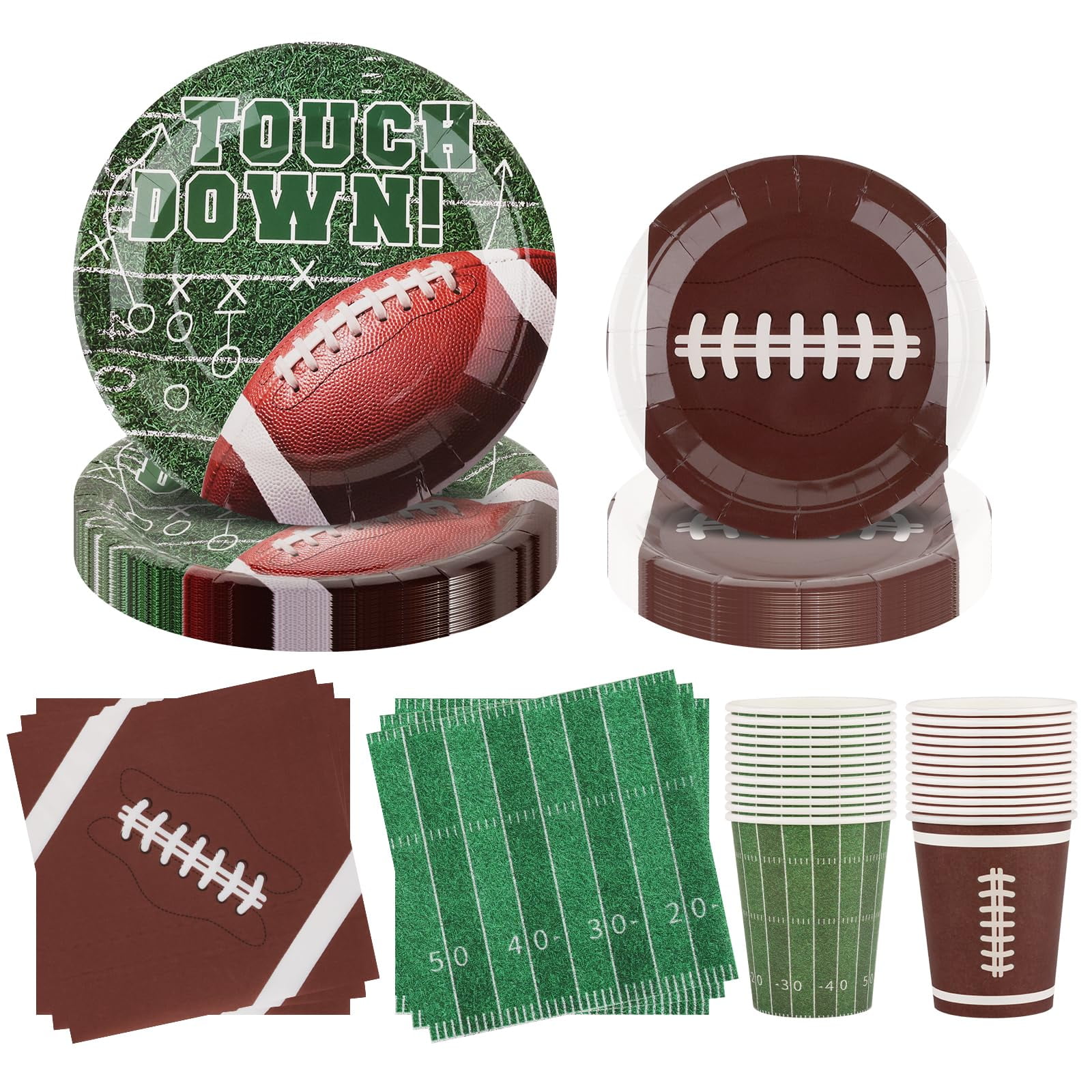 Arosche Football Party Supplies KEF16 Set for 24-Disposable Paper ...