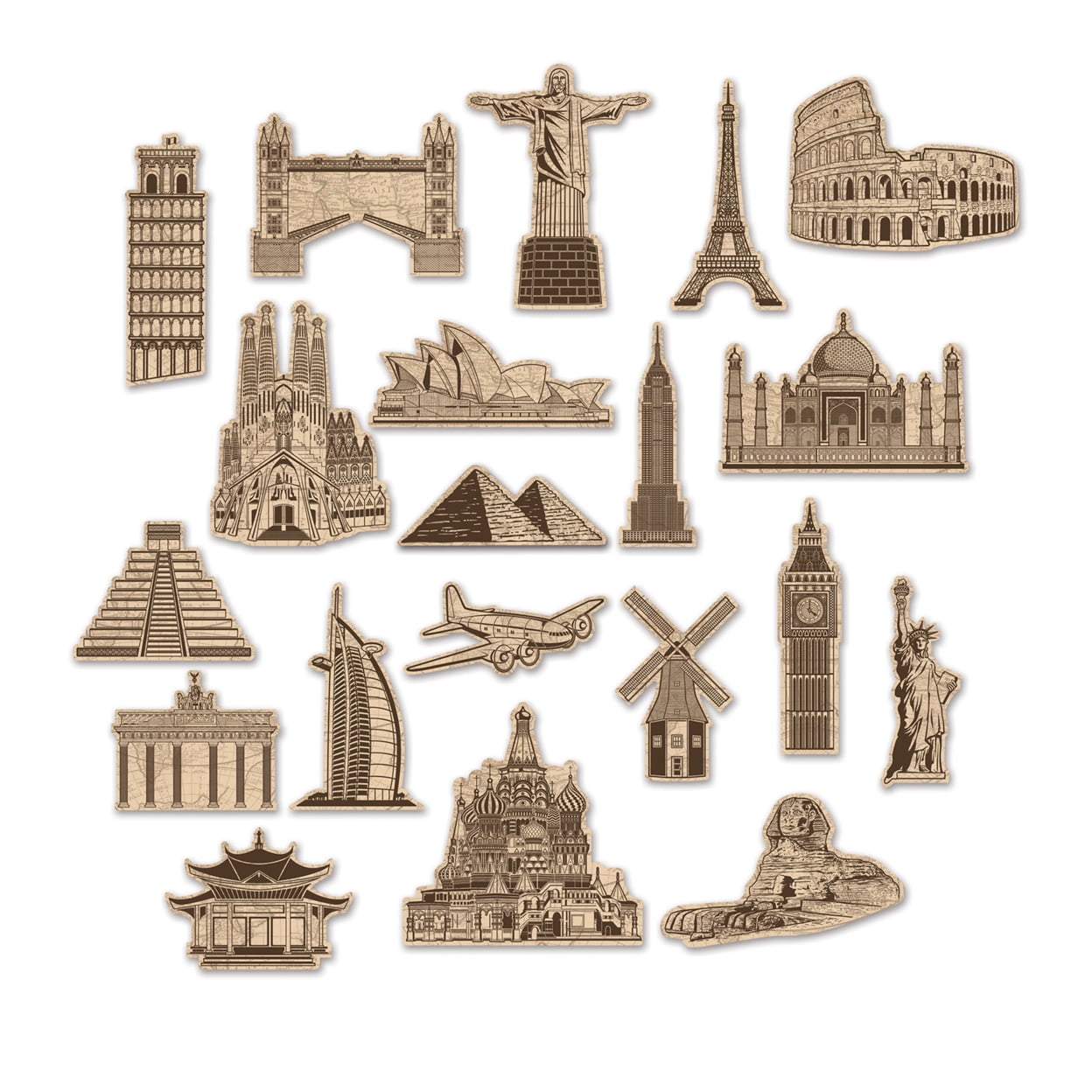 Around The World Cutouts 7"-10 1 By 2"- 12 Pack(20 Per Package ...