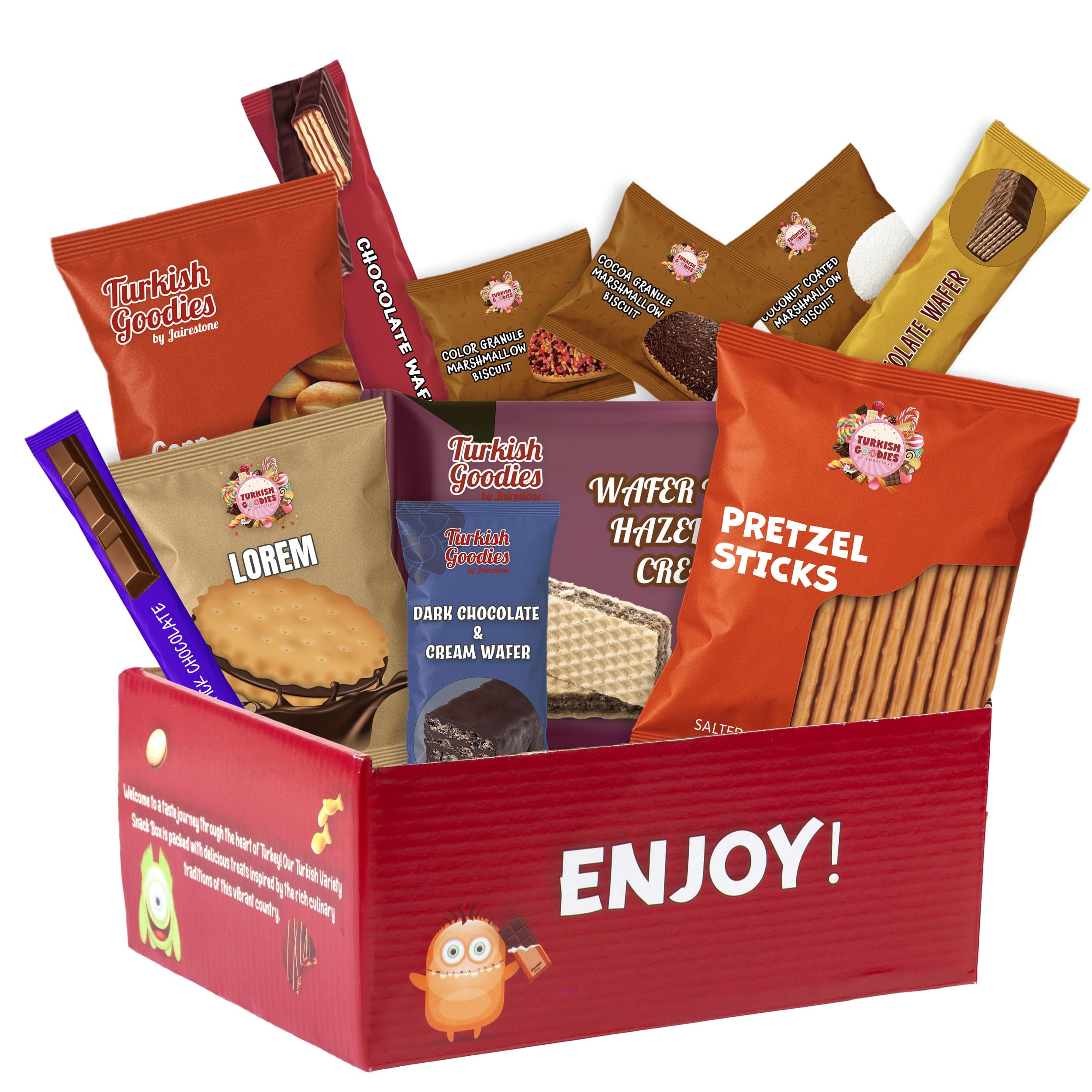 Around The World Snack Box - 12Ct Halal Turkish Snacks & Candies ...