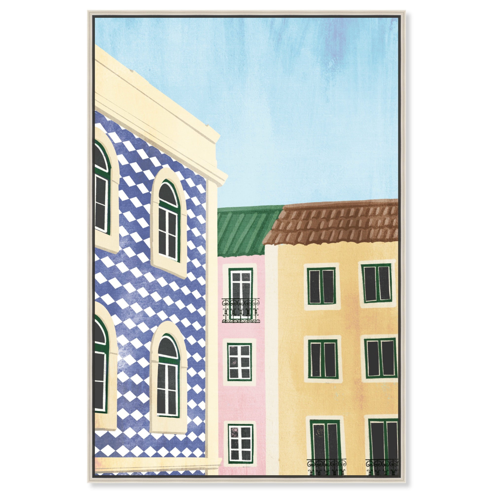 Around the Corner Canvas Fashion Art Prints by Art Remedy, Silver Frame ...