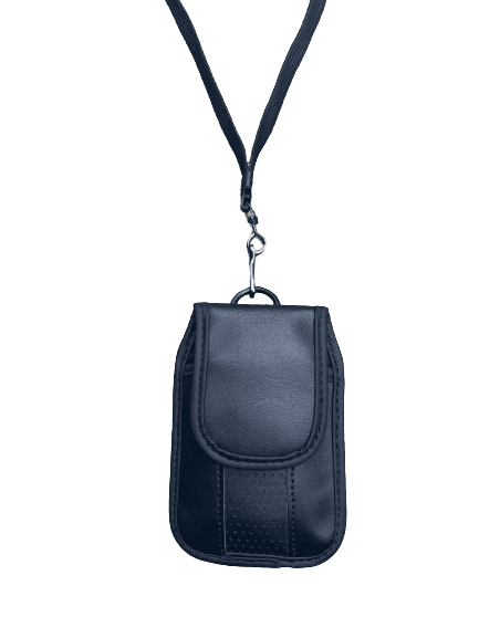 Around the Neck Black Leather Case and Safety Lanyard compatible with ...