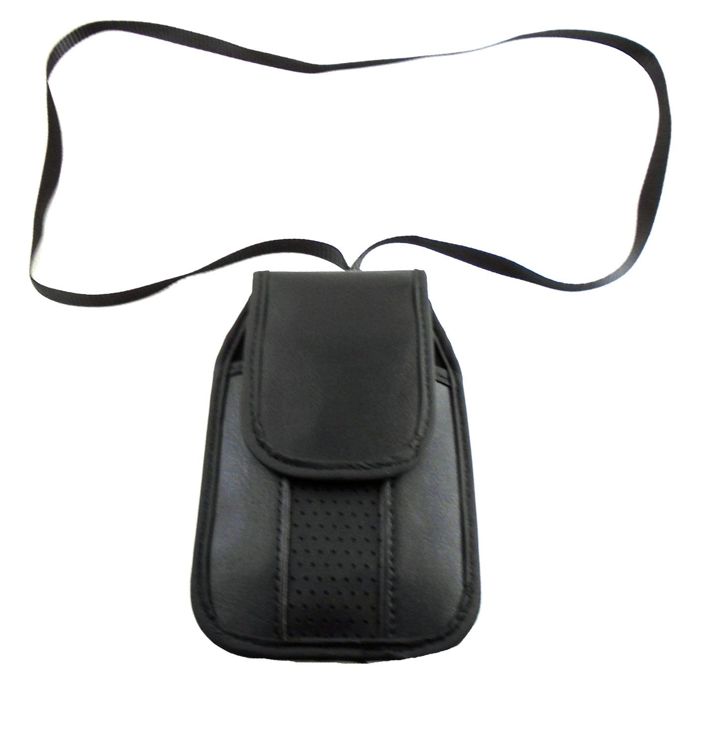 Around the Neck Black Leather Case with rotating pinch clip fits Jethro ...