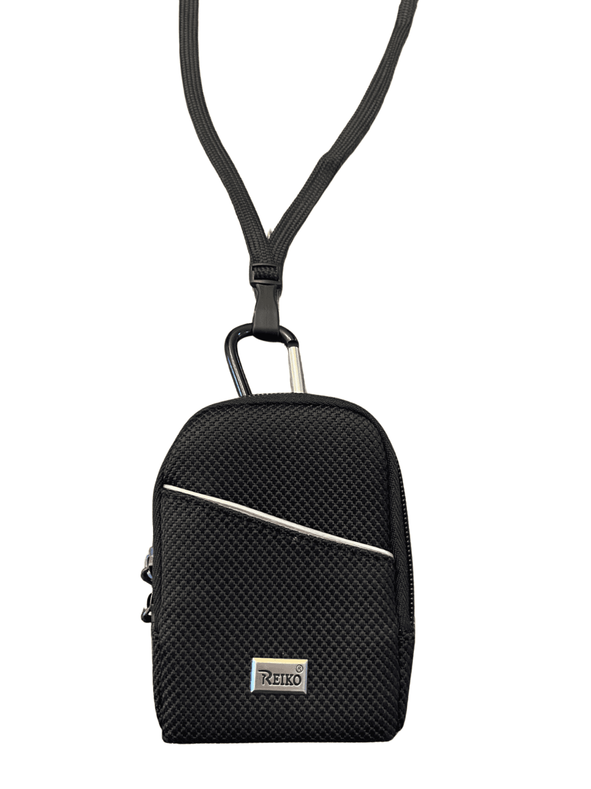 Around the neck or Shoulder Phone Holder Black Case with Zipper and ...