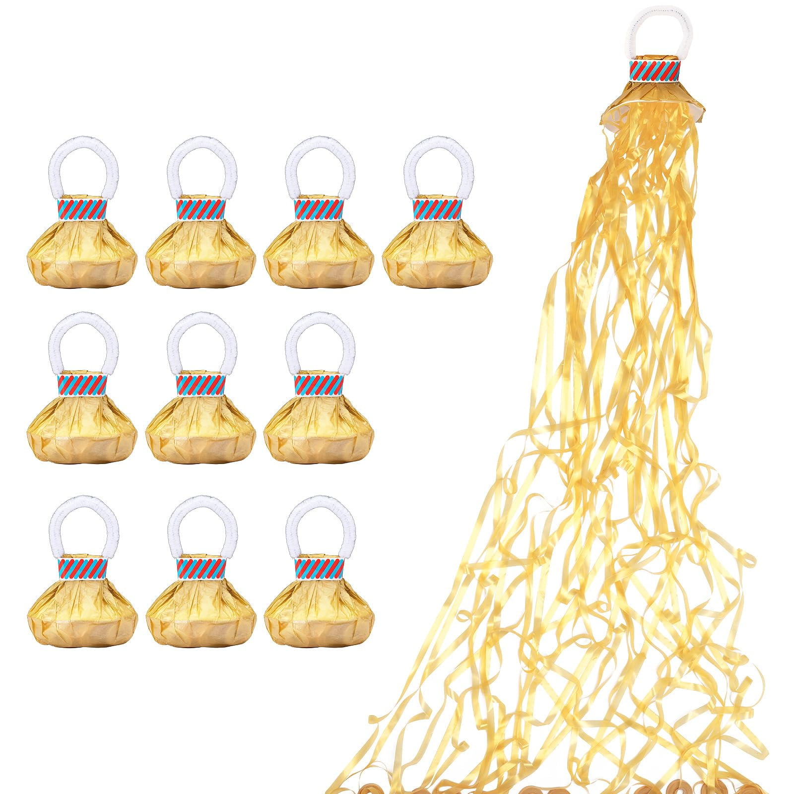 Arouselove 10 PACK Streamer Poppers Hand Throw Plastic Confetti ...