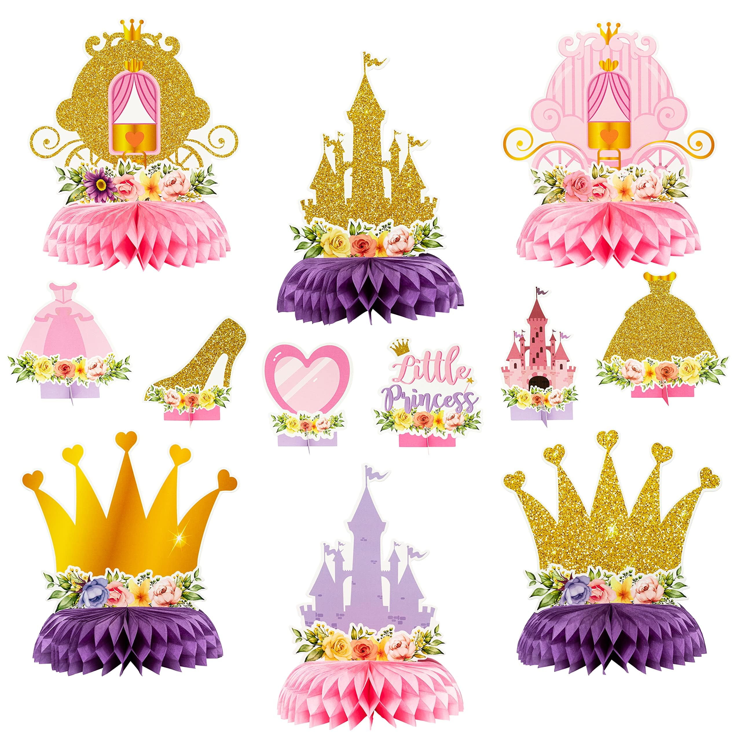 ArowlWesh 12Pcs Floral Princess SSF20 Party Honeycomb Centerpieces ...