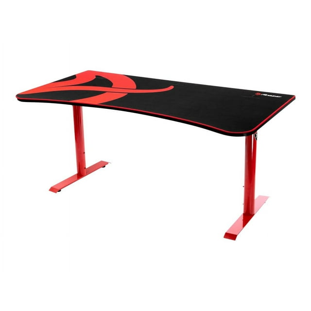 Arozzi Arena Gaming Desk with Custom Mouse Pad, Rock Solid Surface, and ...